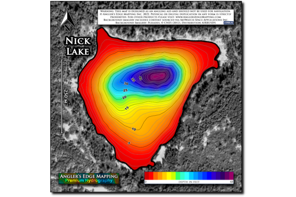 Nick Lake print map | Angler's Edge Mapping